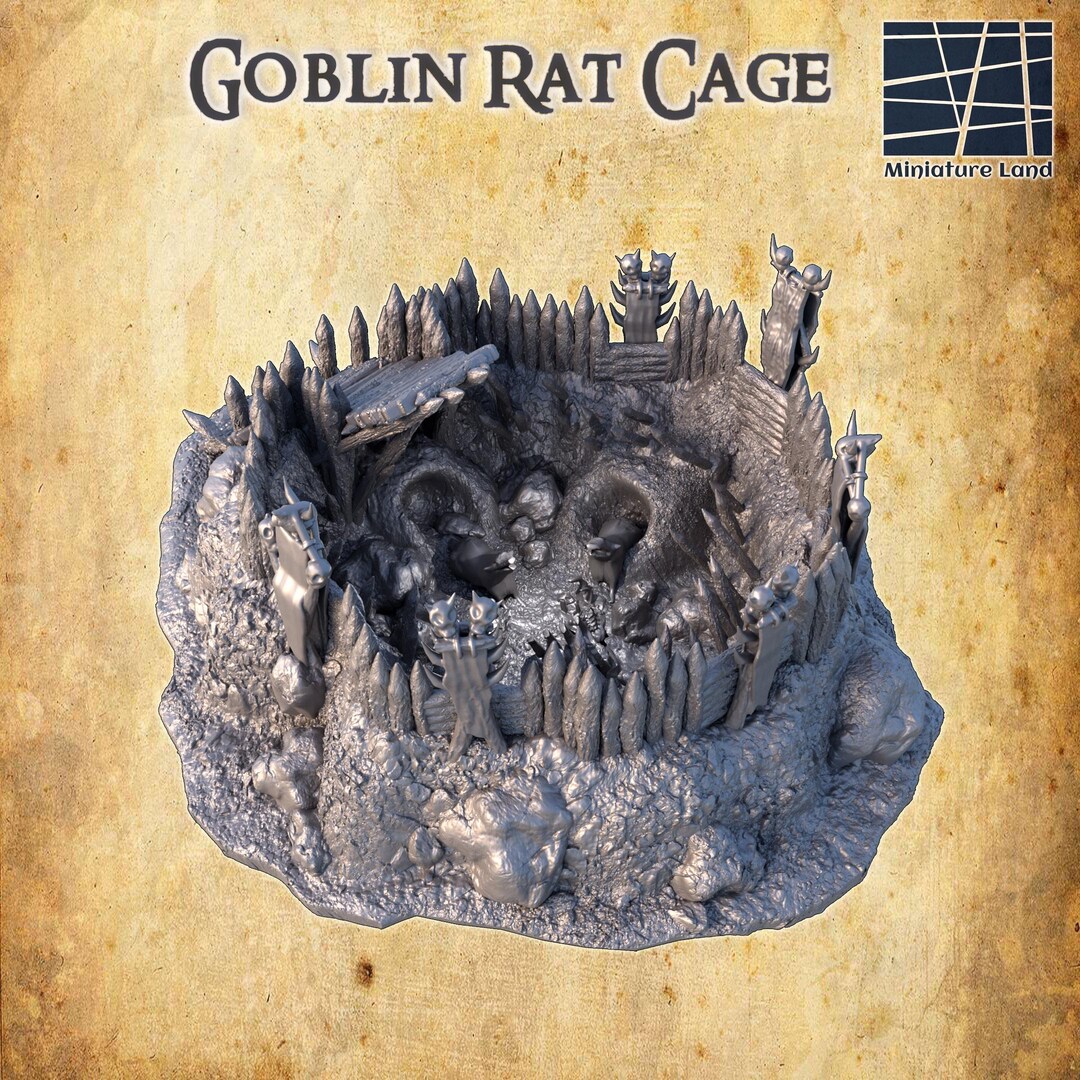 Goblin Rat Cage: Dark Ages Fantasy Siege Terrain Model for Tabletop ...