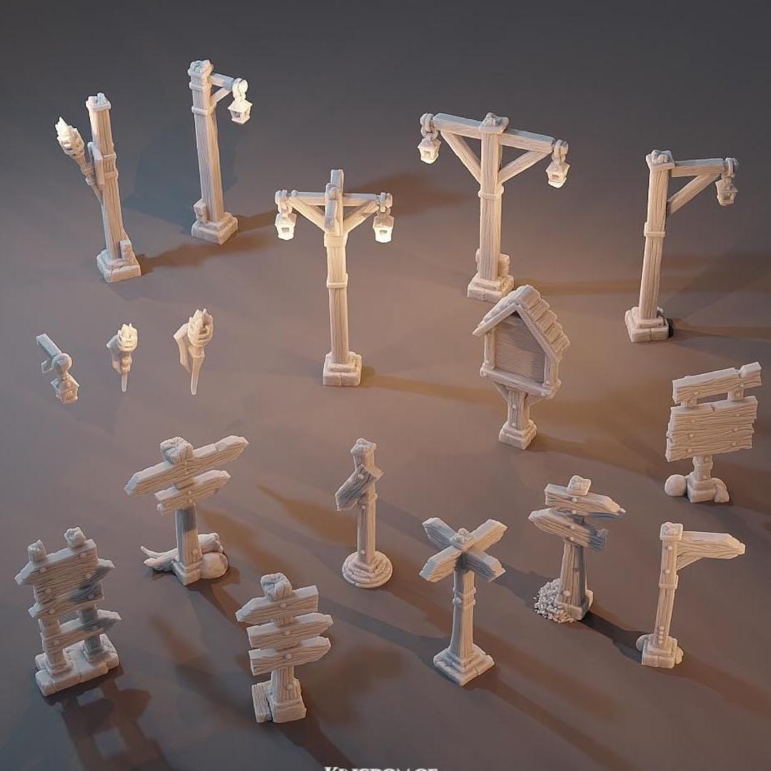 Kingdom of Guardia Signs, Posts & Boards – 15-piece Scatter Set – 1:60 ...