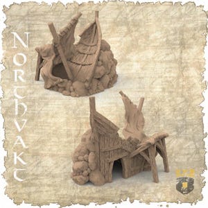 Viking Shipwreck House: Early Medieval Coastal Diorama Piece for Rpgs ...