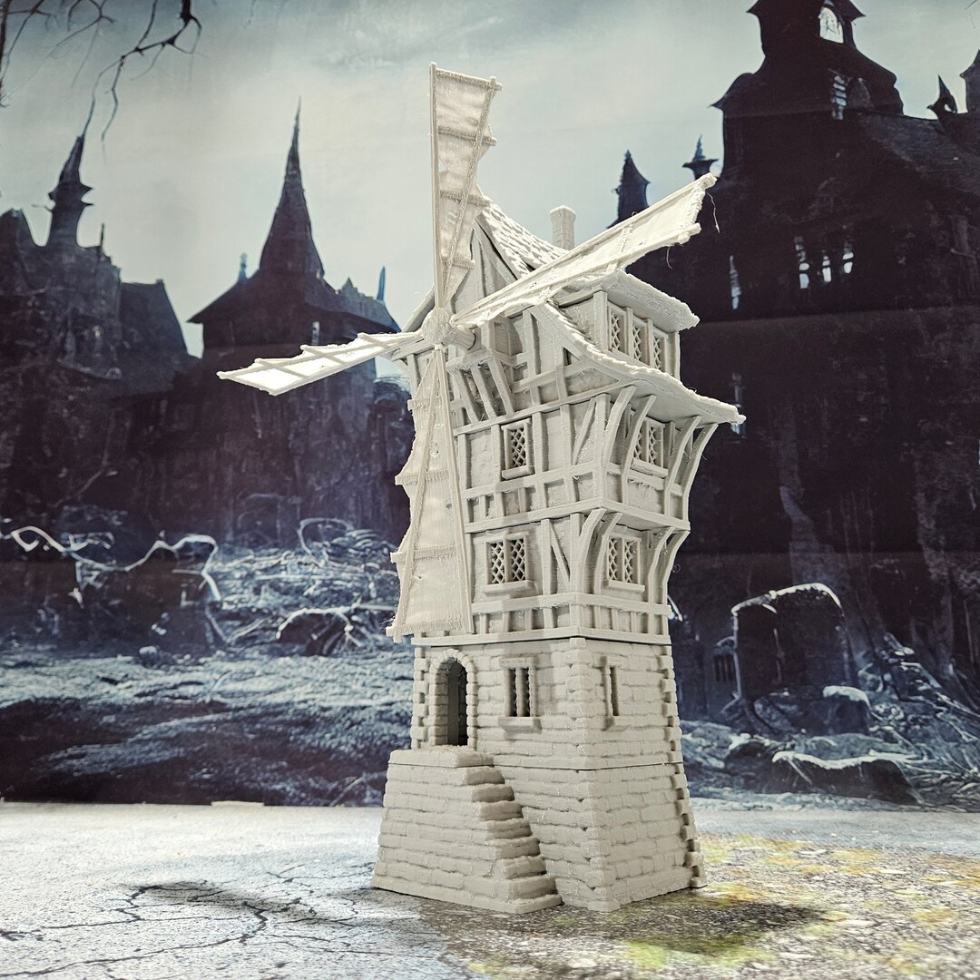 Windmill House 28mm, Dnd Terrain, Tabletop Terrain - Etsy