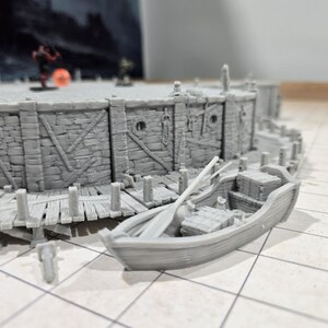 30 Piece Quay Wall & Dock System Set, Ancrabourg Cobblestone Streets ...