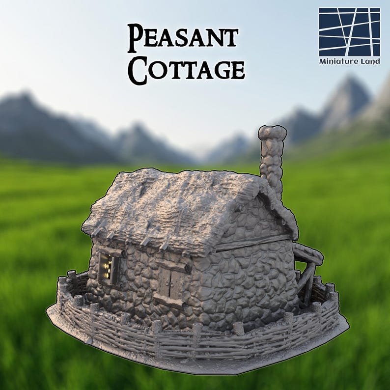 Peasant Cottage – 28mm Rustic Stone Cottage – 3D Printed Unpainted ...