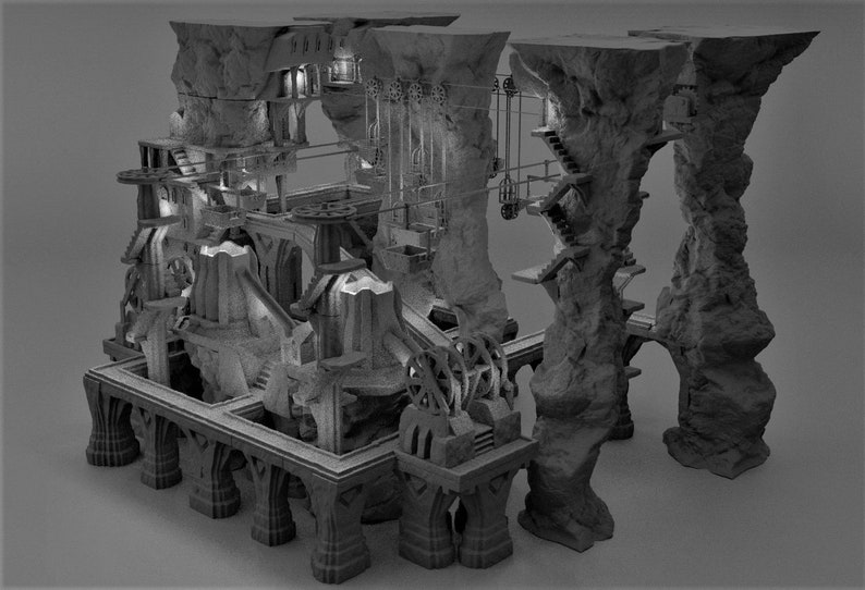 N Scale Dwarven Forge Complex, 10mm, Forge Dwarf Forge Ereborn Dungeons ...