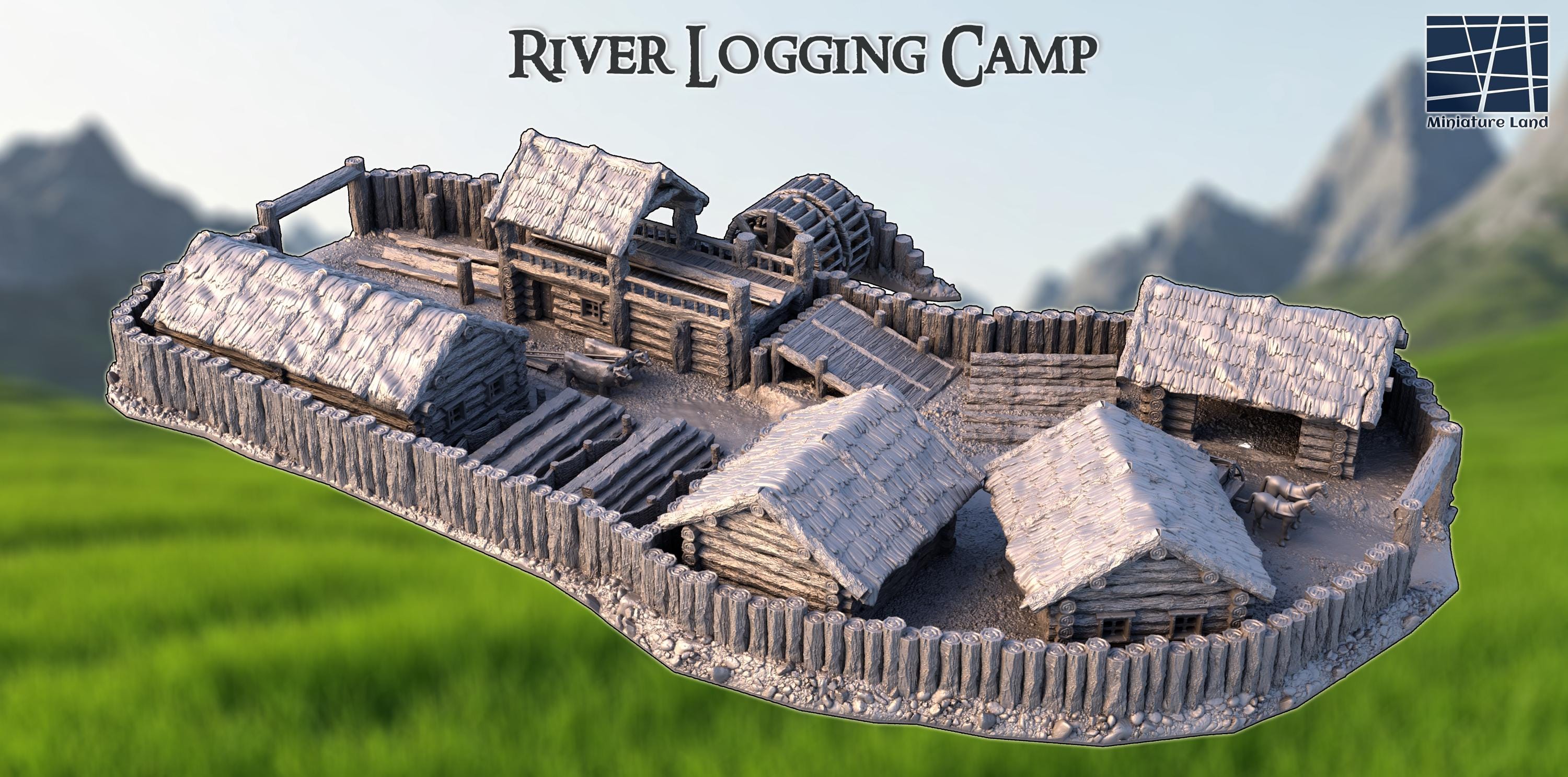 River Logging Camp: Medieval Industrial Settlement 28MM Tabletop ...