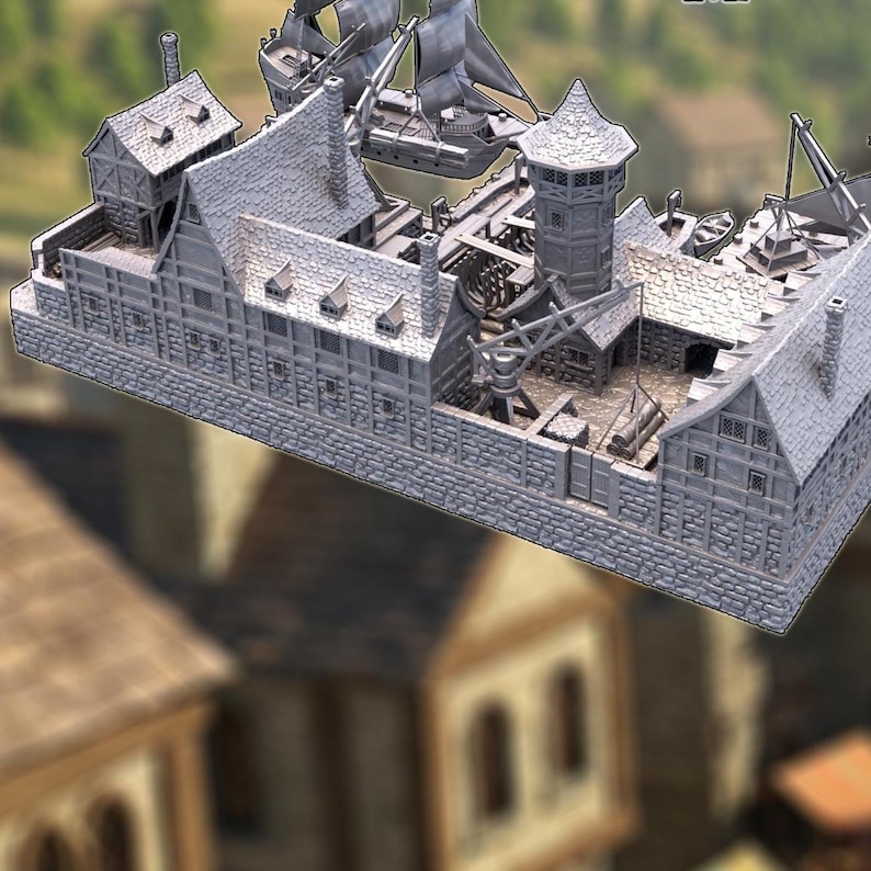 Medieval Shipyard | 28mm Dockyard Terrain With Galleon, Schooner ...