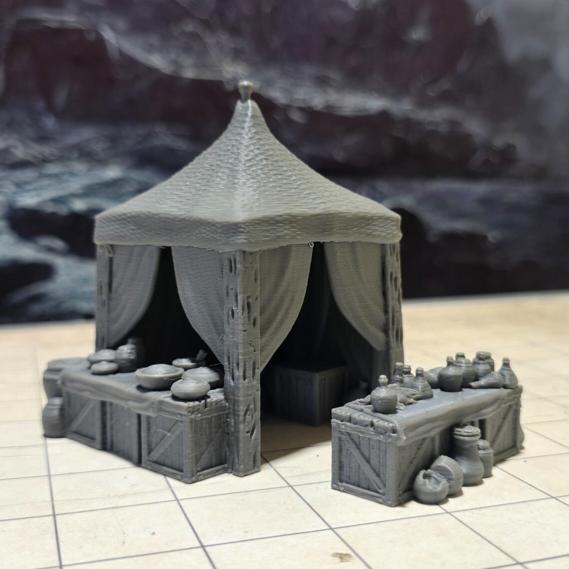 Covered Market Tent: Medieval Pottery Merchant's Setup - Tabletop RPG ...