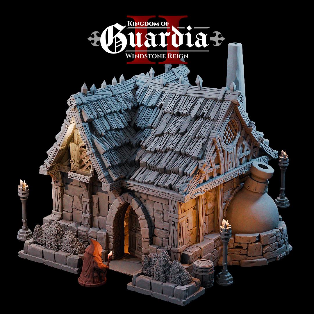 Alchemist Hut: Medieval Fantasy Alchemy Workshop Terrain Standard ...