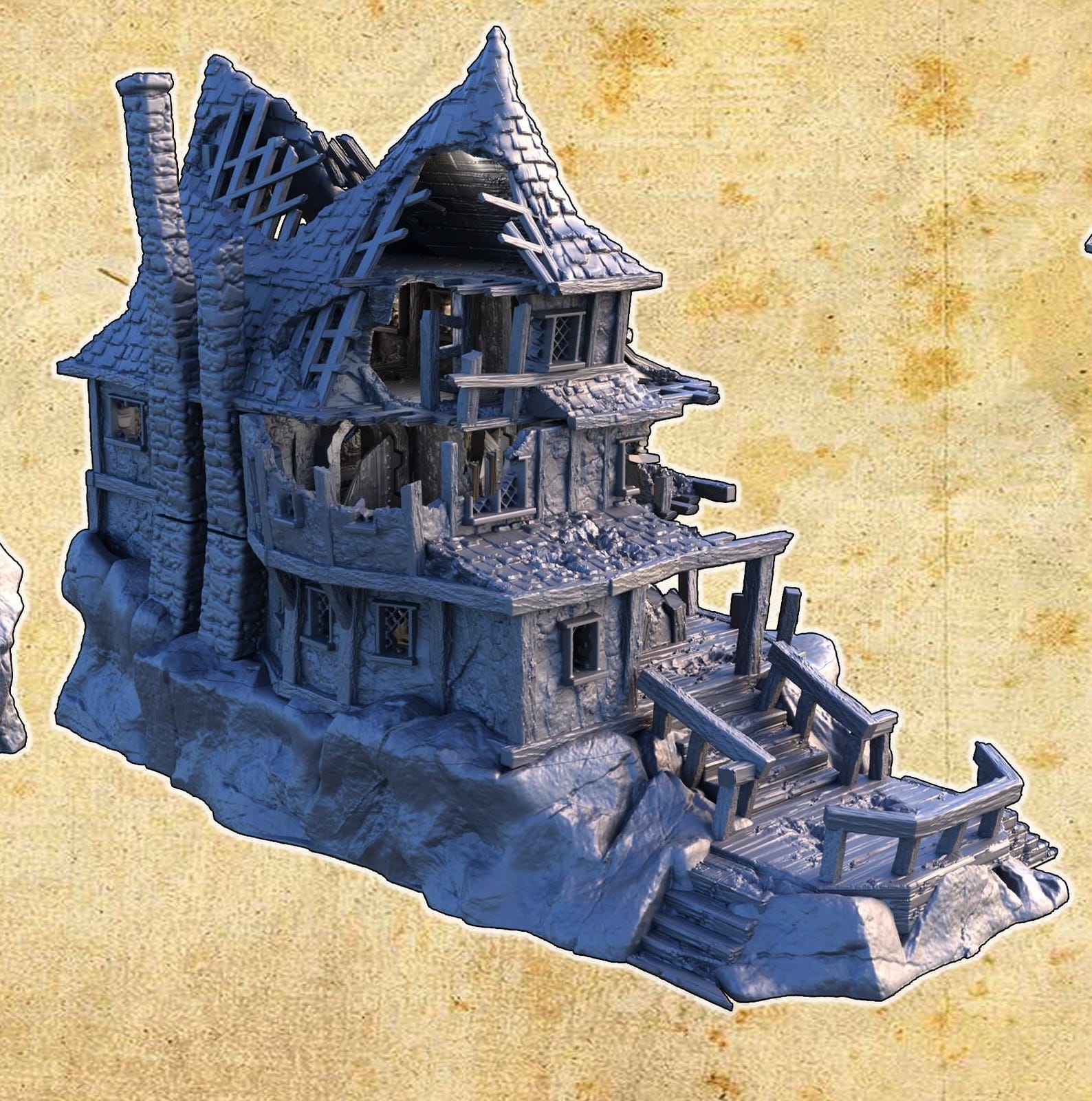 Small Ruined Manor: Gothic Fantasy Haunted House for D&D, Model ...