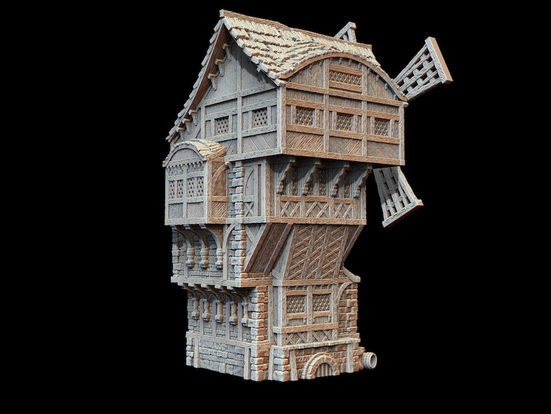 Great Mill: Medieval Windmill Model, Ideal for Rpgs and Wargaming ...