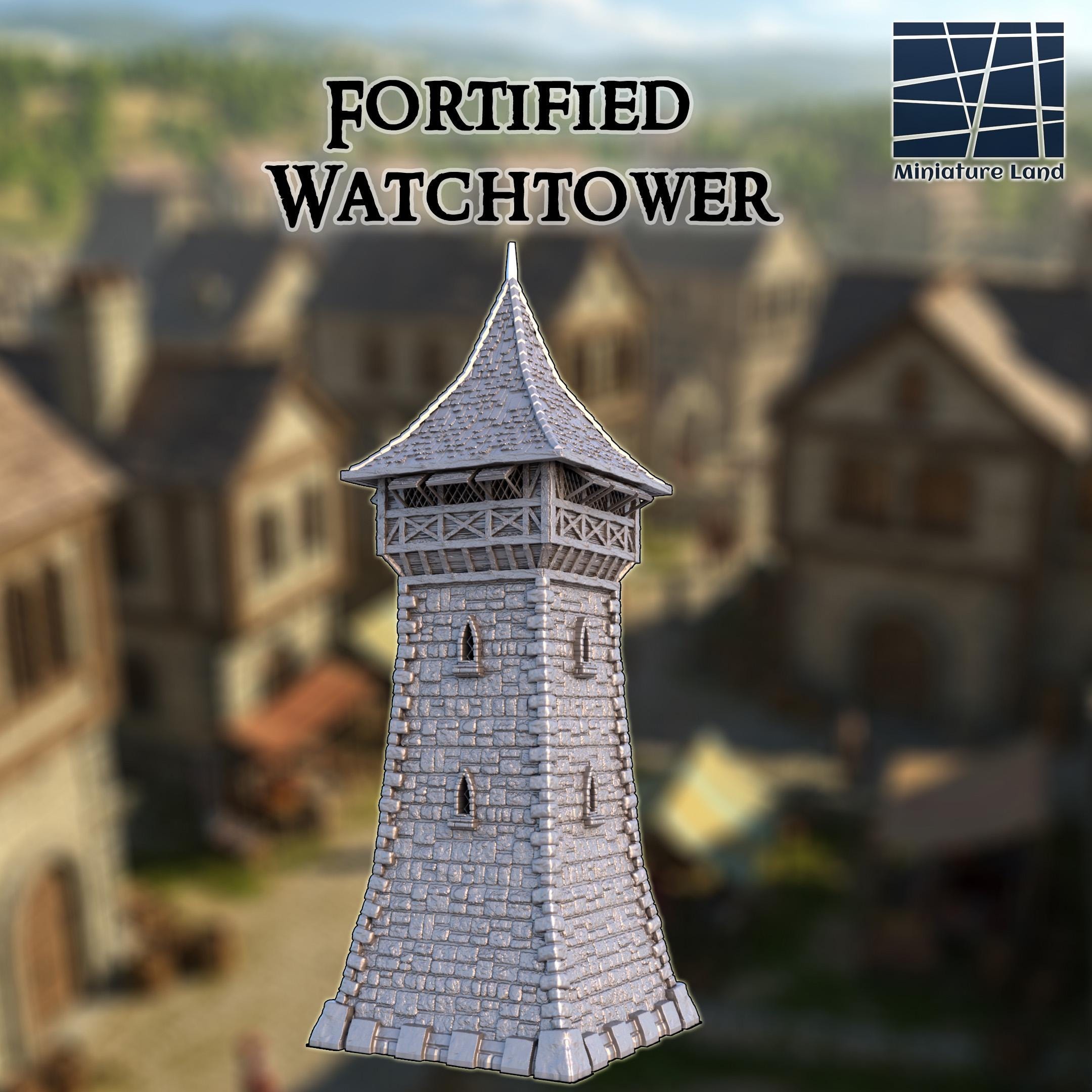 Fortified Watchtower | 28 Mm Medieval Stone Tower Terrain With 4 ...
