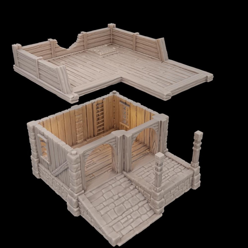 Small Storage Shed: Medieval Fantasy Wooden Warehouse for Tabletop ...