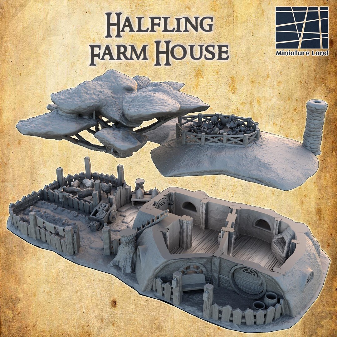 Halfling Farm House: Fantasy Era Miniature Diorama for Tabletop Rpgs ...