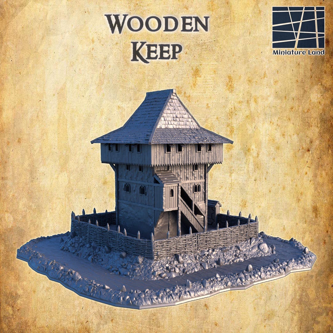 Medieval Wooden Keep: Historical Tabletop Terrain for Role-playing and ...