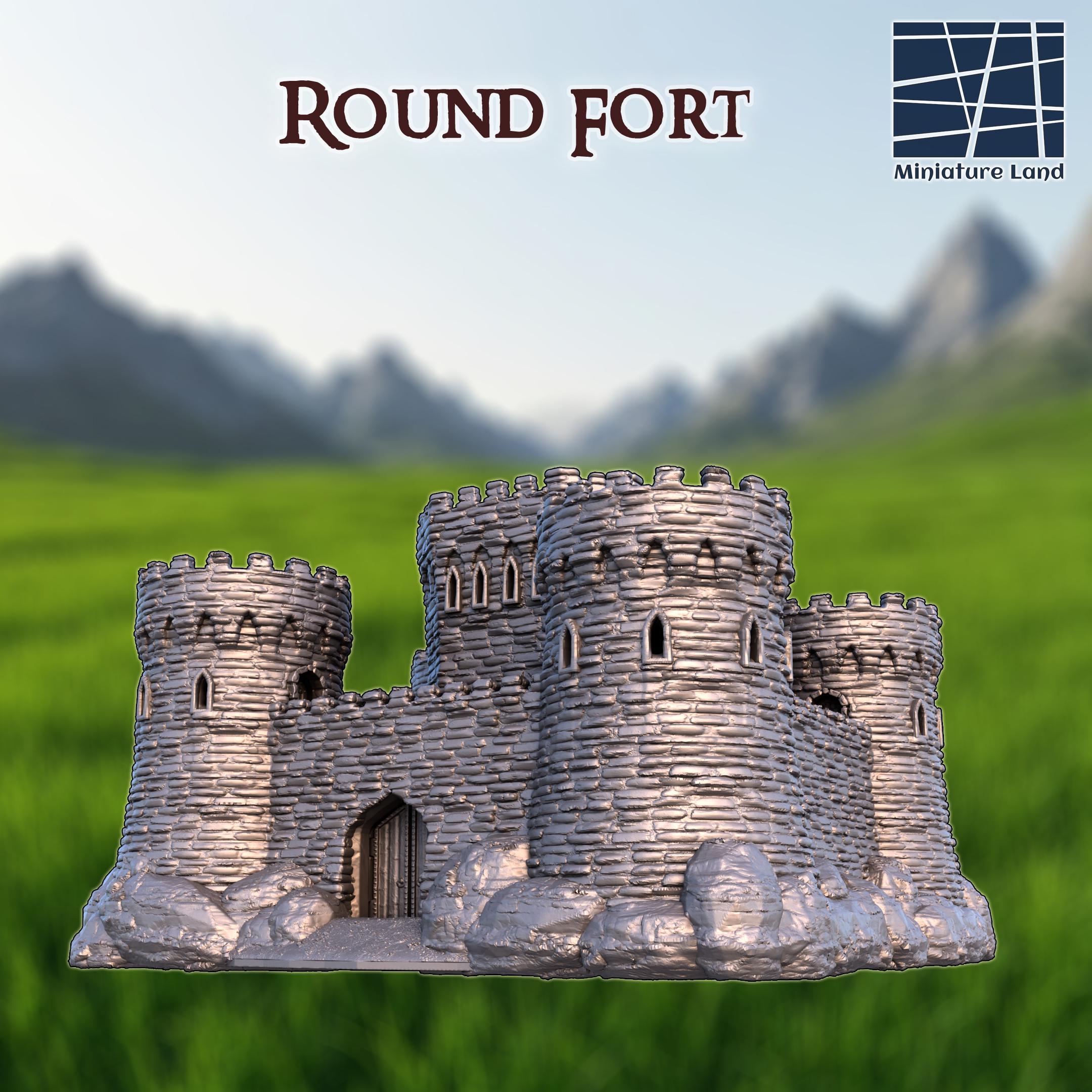 Round Fort: Medieval Castle Stronghold 28MM Tabletop Terrain, Model ...