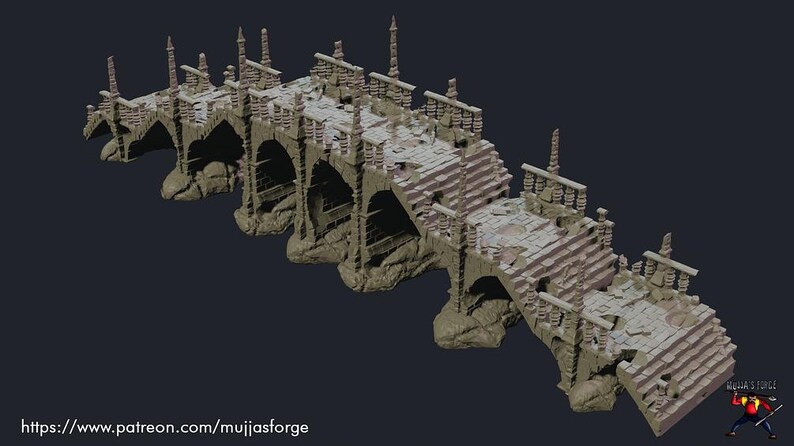 Ruined Span Bridge Modular Ruined Bridge Bridge Ruin 28mm - Etsy