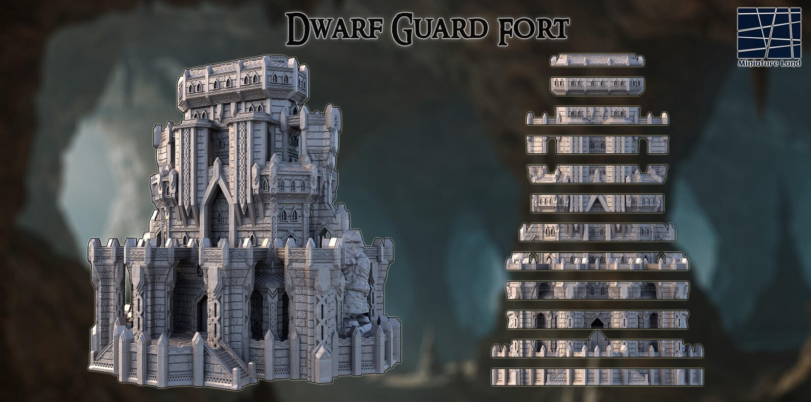 Dwarf Guard Fort – 28mm 3D Printed Unpainted PLA Terrain for Tabletop ...