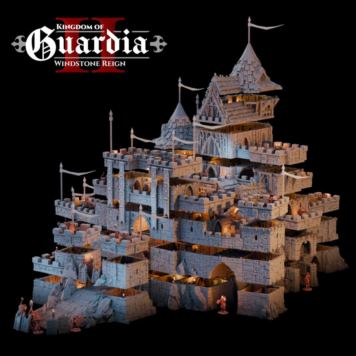 Guardia's Keep: Medieval Castle Fortress 28MM Tabletop Terrain, Model ...