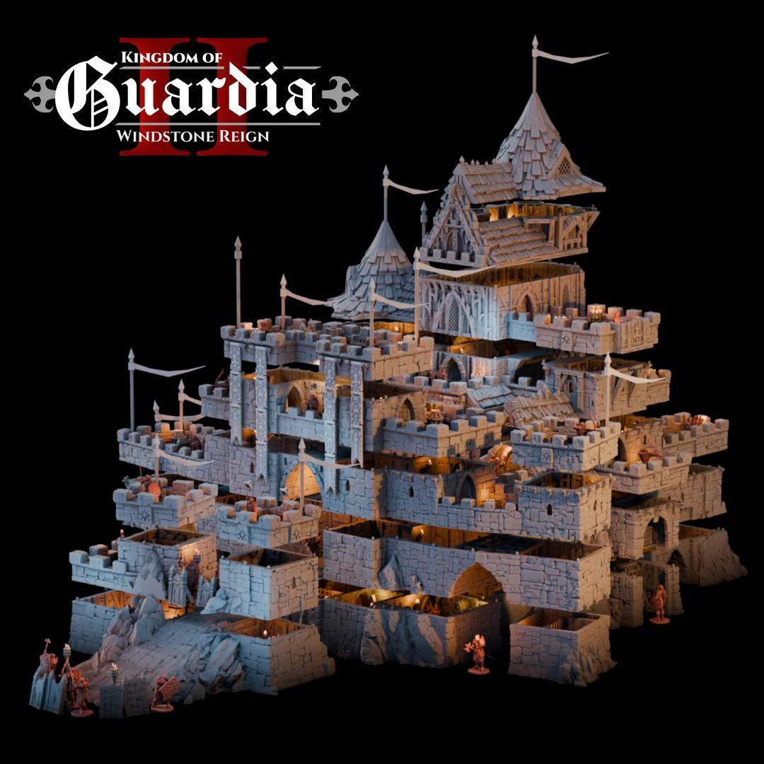 Guardia's Keep: Medieval Castle Fortress 28MM Tabletop Terrain, Model ...