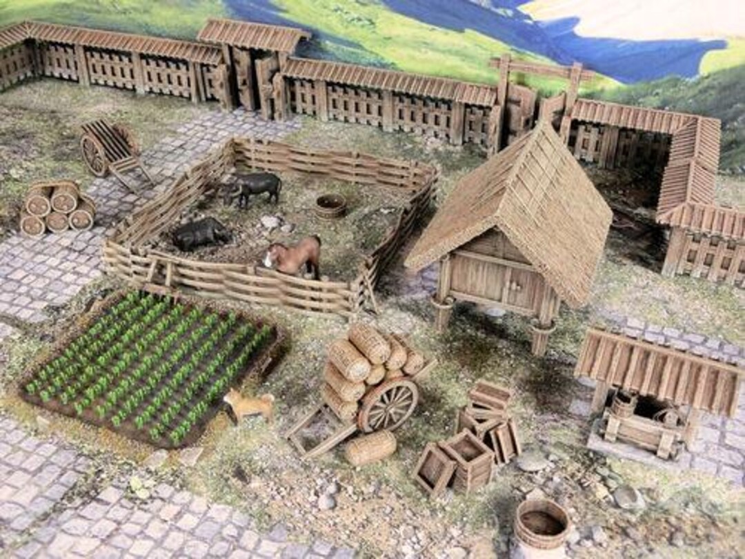 Samurai Farm Set: Miniature Farm Buildings and Accessories for ...
