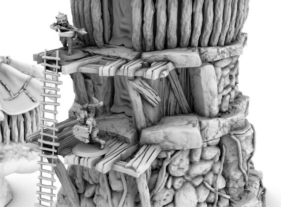 4 Story Goblin Swamp Tower 28mm Terrain Warhammer Dungeons - Etsy