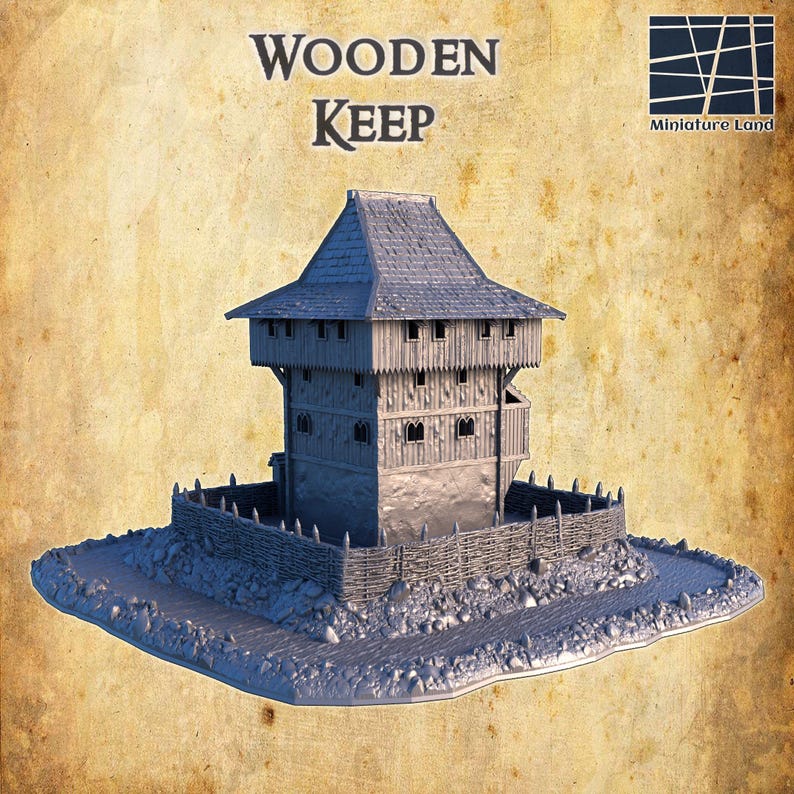 Medieval Wooden Keep: Historical Tabletop Terrain for Role-playing and ...