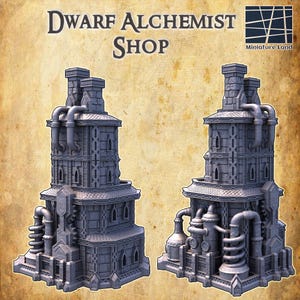 Dwarf Alchemist Shop: Fantasy Industrial Building for D&D, Model ...