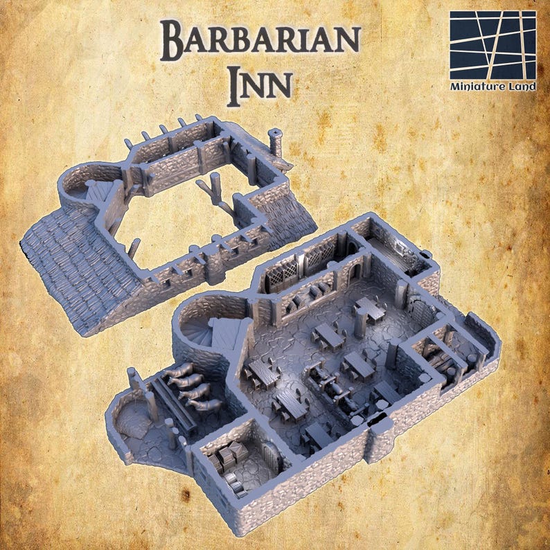 Medieval Barbarian Inn - Detailed Tabletop Terrain for RPG and ...