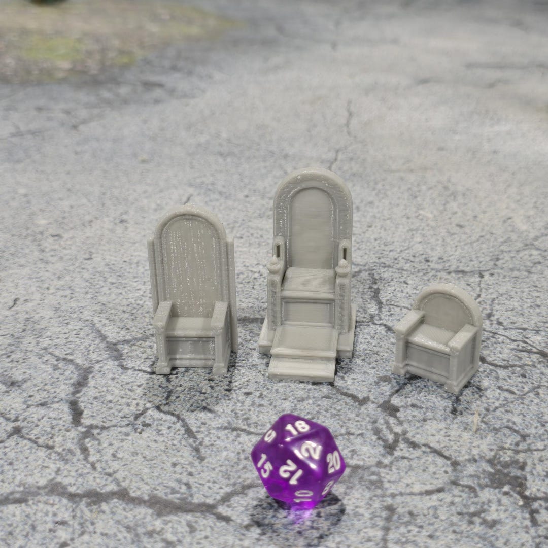 Throne Set, King, Queen, Child - Etsy