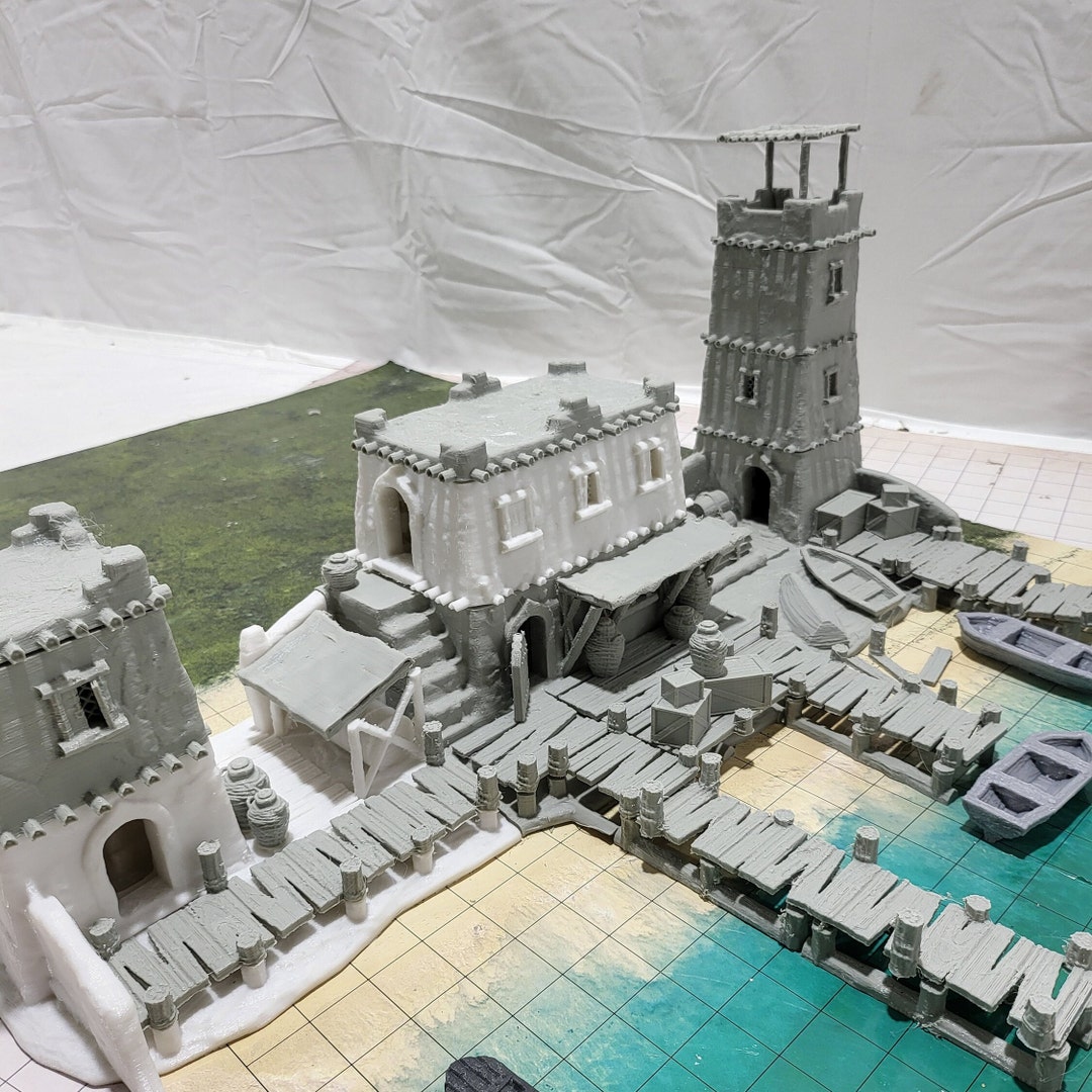 Desert Dock and Port - Dock Buildings for Tabletop Wargaming - Etsy