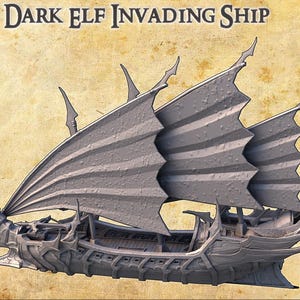 Dark Elf Invading Ship: Medieval Fantasy Warship for Tabletop Rpgs and ...