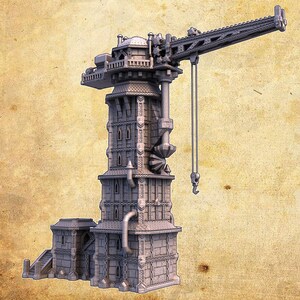 Dwarf Crane Tower: Fantasy Industrial Structure for D&D, Model ...