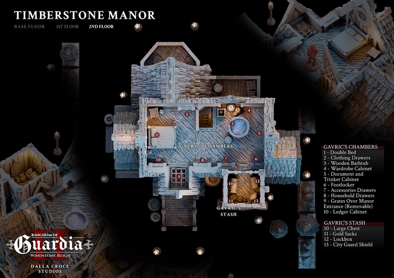 Timberstone Manor: Medieval Multi-level Fantasy Building 28MM Tabletop ...