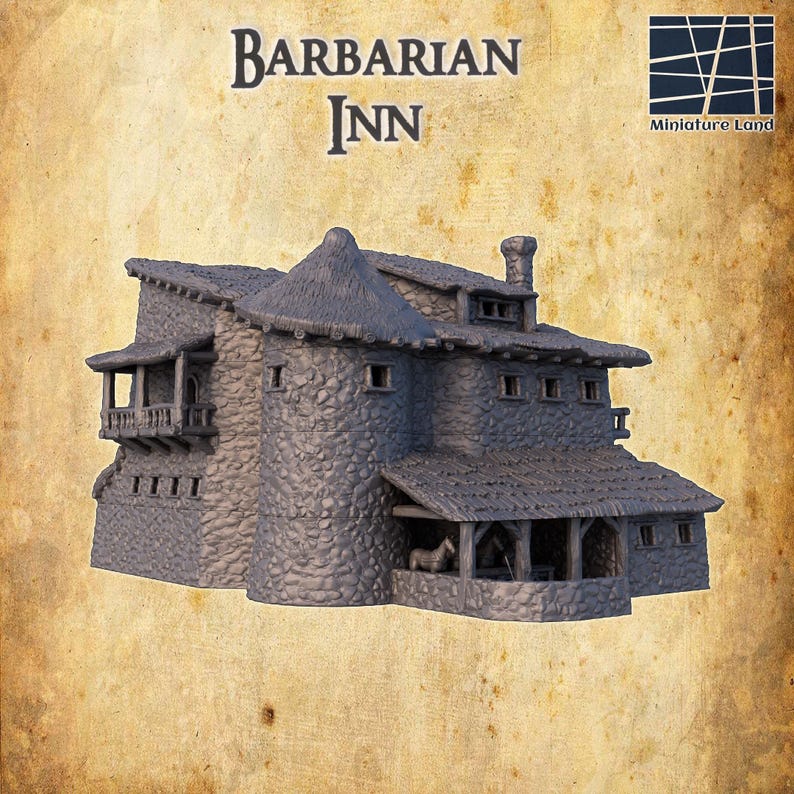 Medieval Barbarian Inn - Detailed Tabletop Terrain for RPG and ...