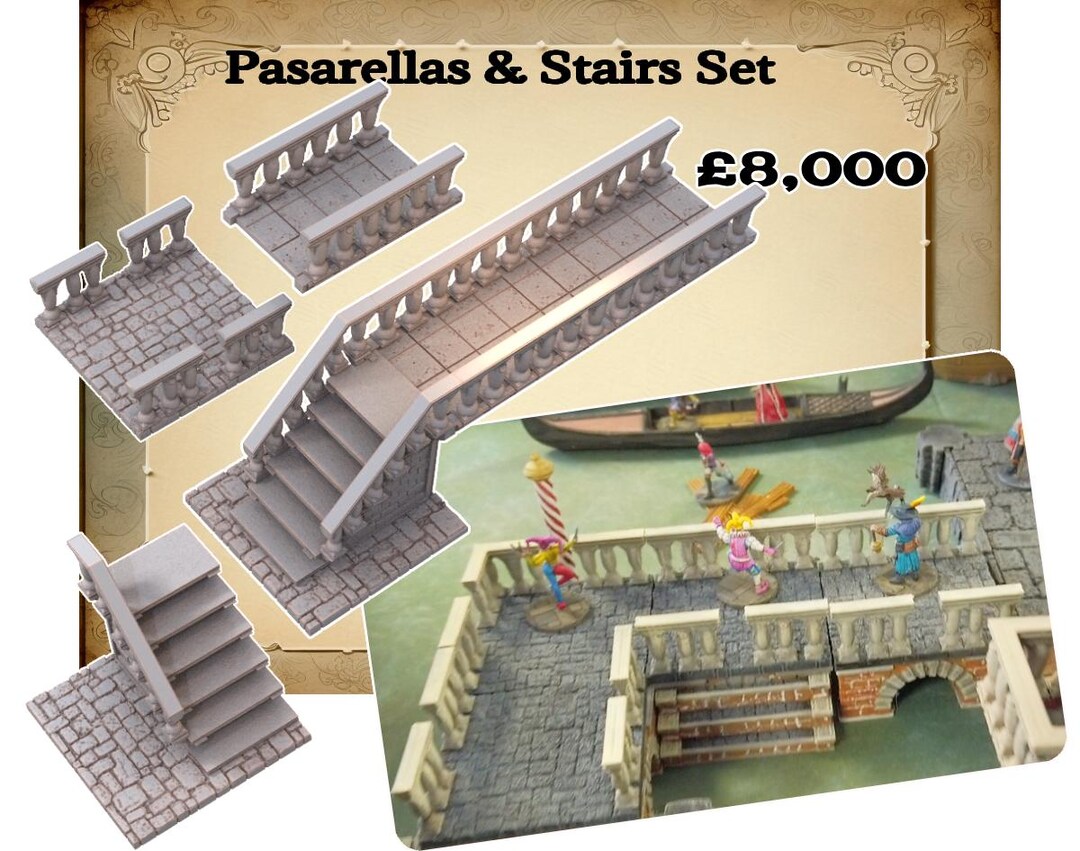 Medieval Stairways and Bridges Set: Historical Fantasy Scenery for ...