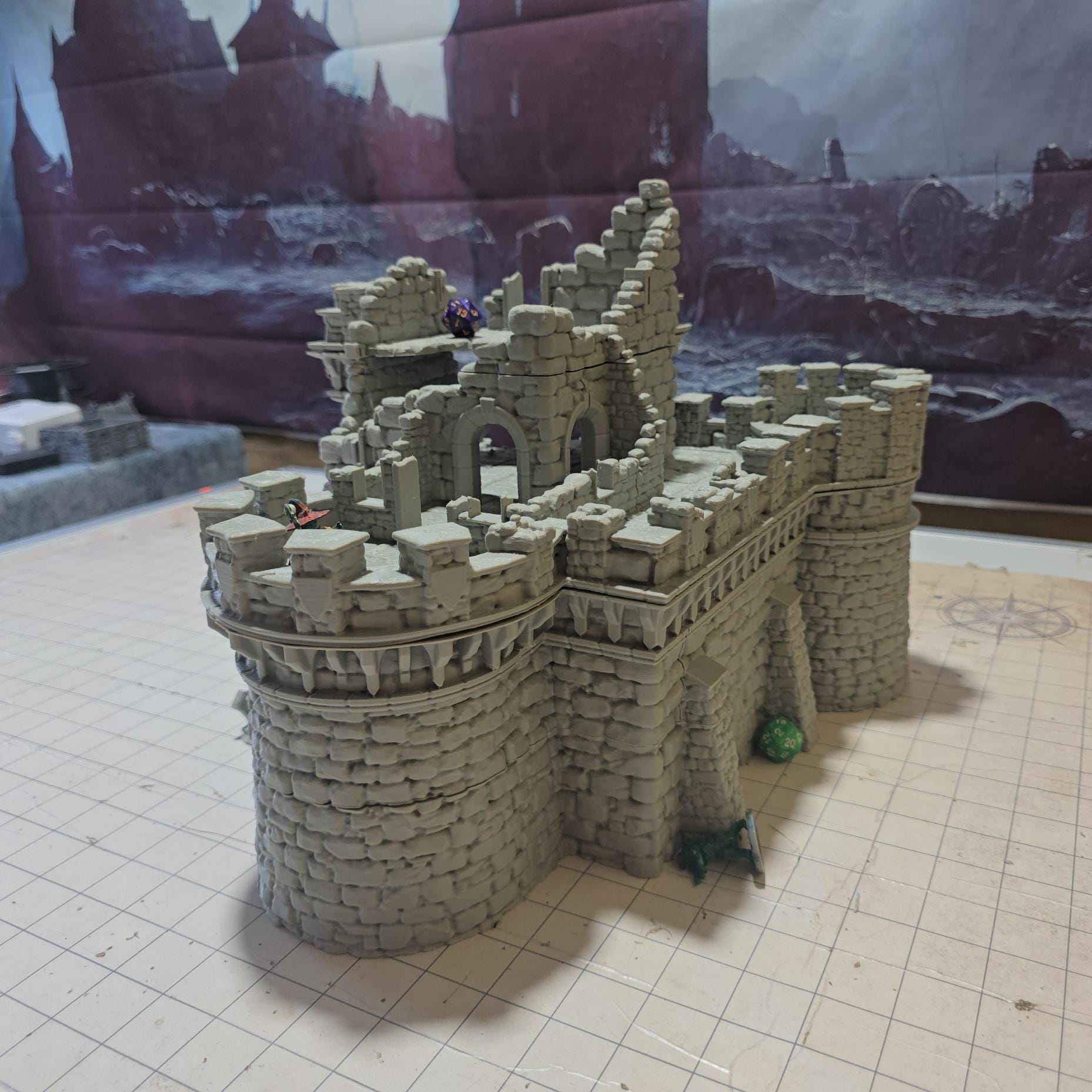 Castle Argent Keep Ruins: Medieval Fortress Tabletop Terrain Model - Etsy