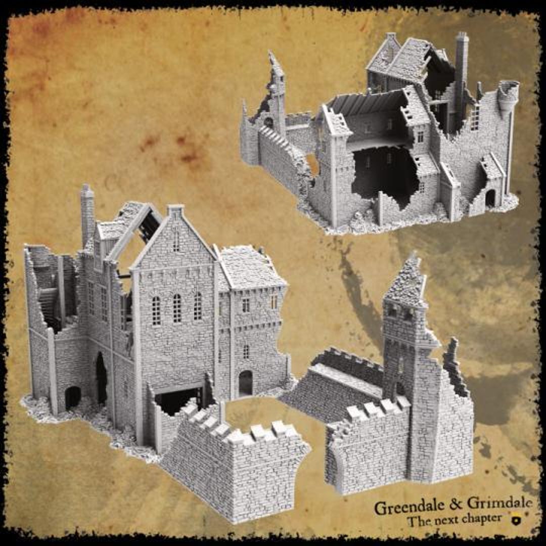 Ruined Castle for Dnd, Pathfinder, Bolt Action, Revolutionary War Games ...