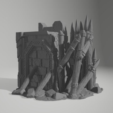 Orc Outpost Wall Sections, 28mm Dwarven Ruin - - Dungeons and Dragons ...