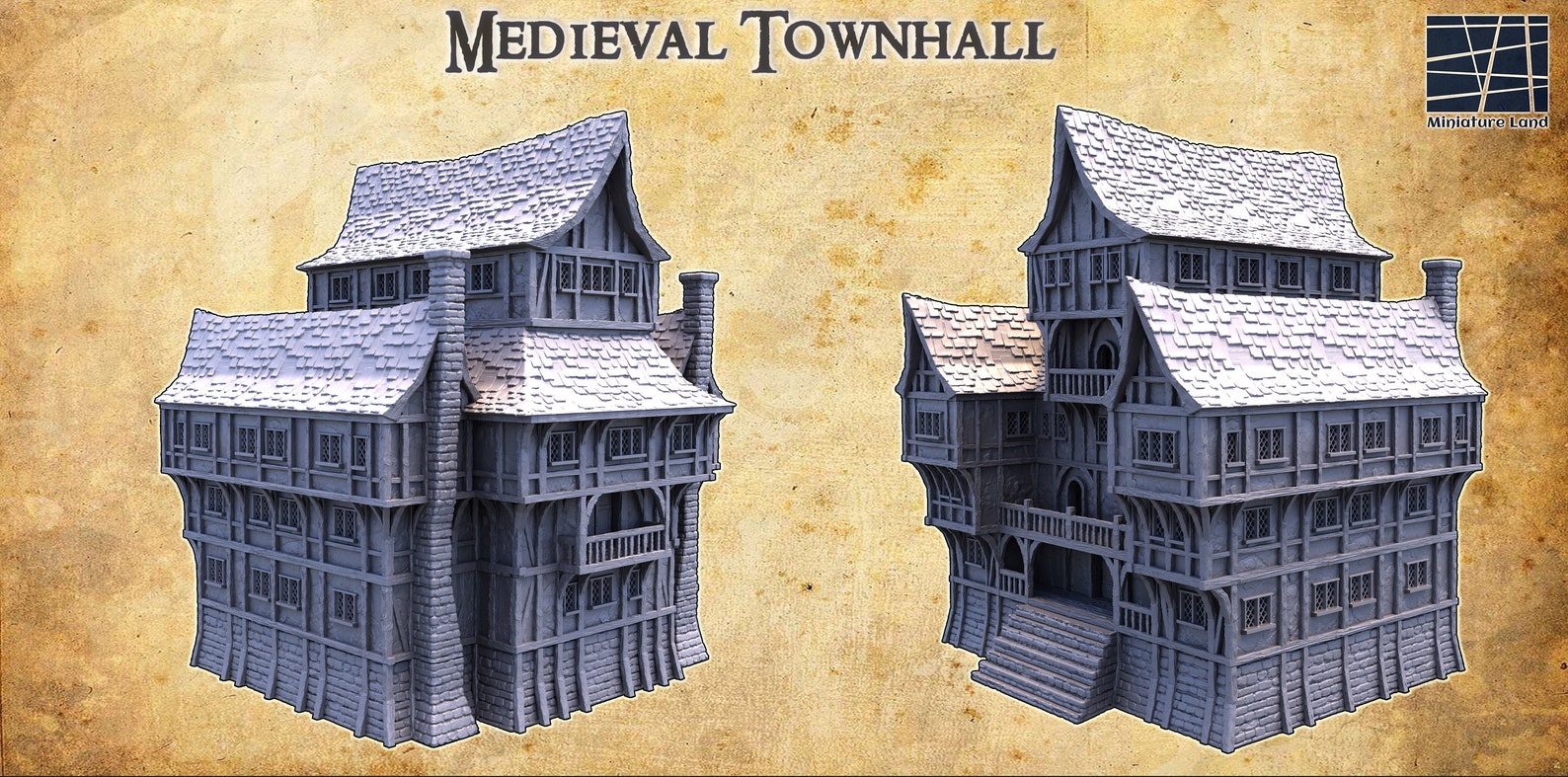 Medieval Town Hall, Massive Town Hall Building - Etsy