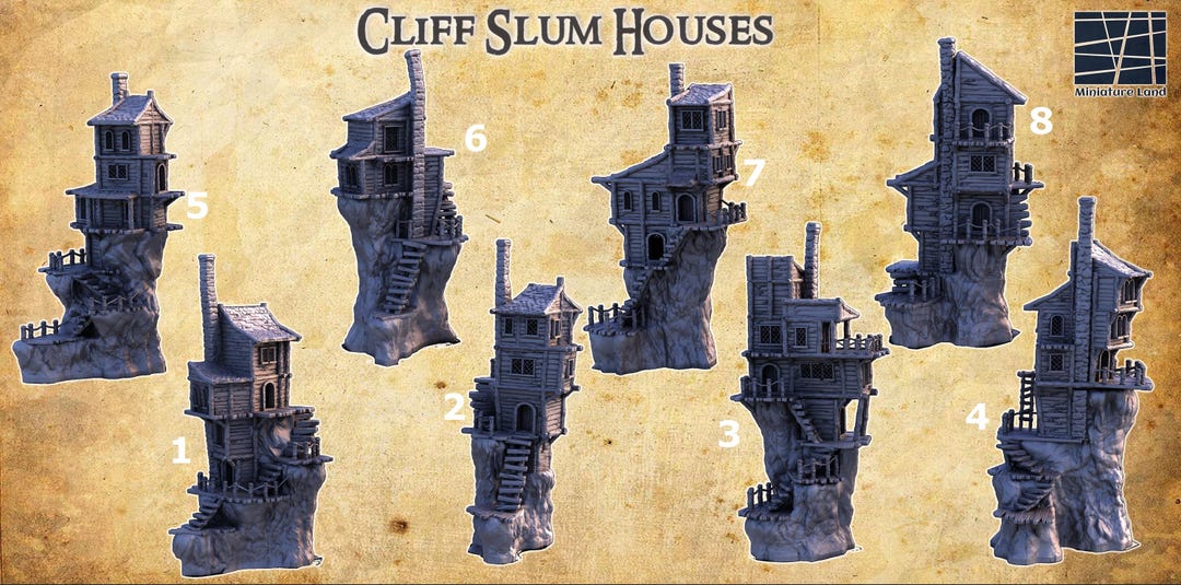 Cliffside Slum Houses - Complete Collection or Individual Pieces for ...