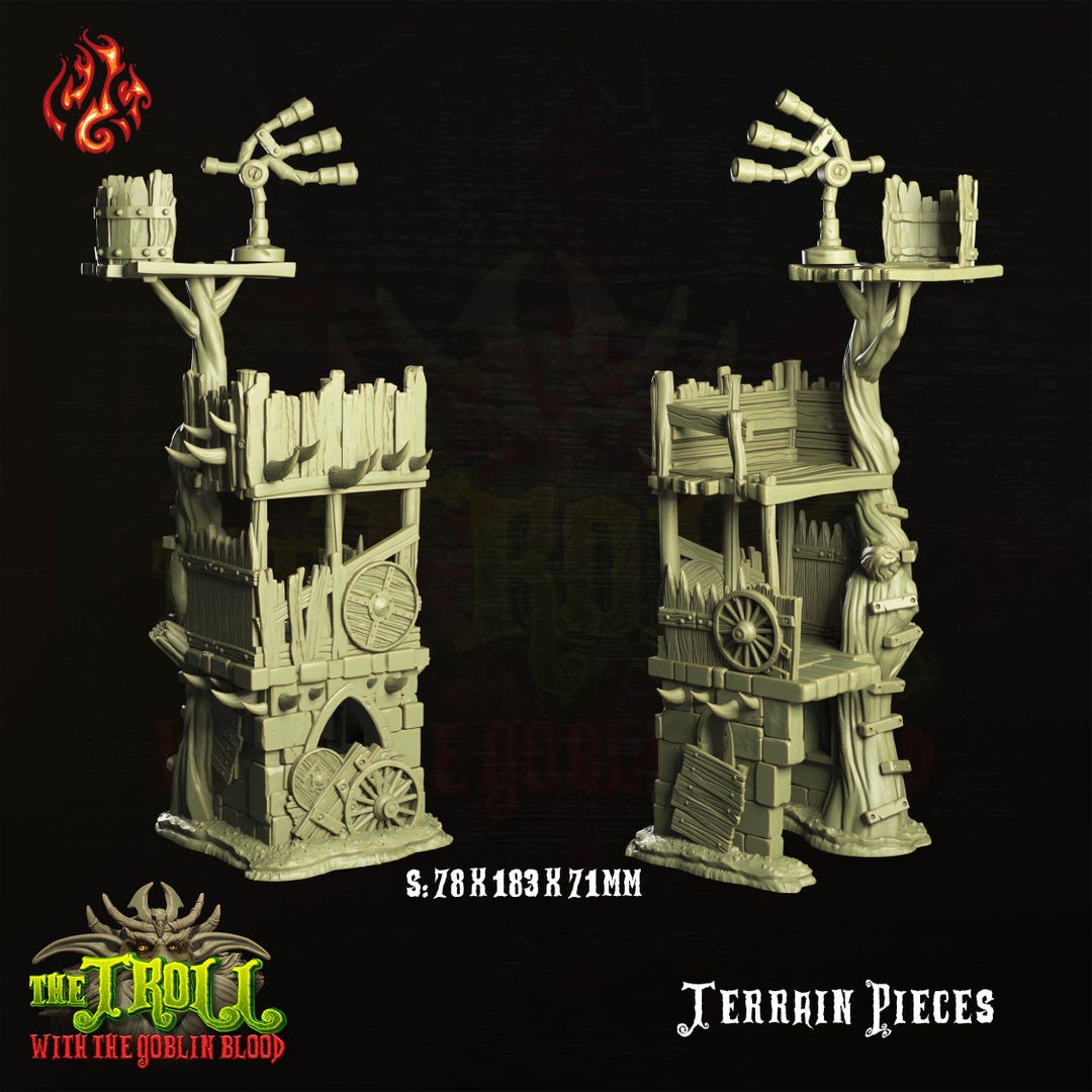 Goblin War Watchtower: Medieval Fantasy Terrain Pieces for Tabletop Gaming - Etsy