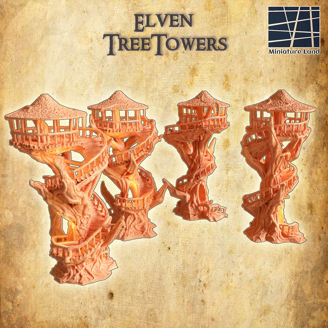 Elven Tree Towers, 3 Levels, 4 Towers - Etsy