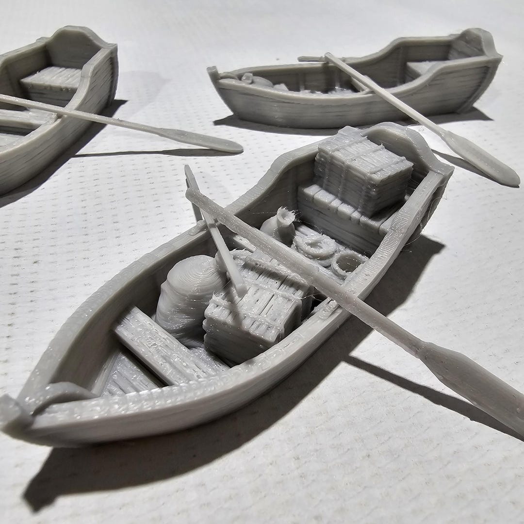 Cargo Rowboats 28mm Set: 14th Century Merchant & Smuggler Boats for ...