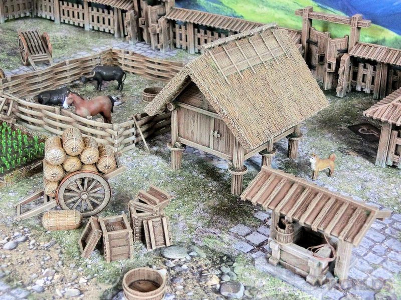 Samurai Farm Set: Miniature Farm Buildings and Accessories for ...
