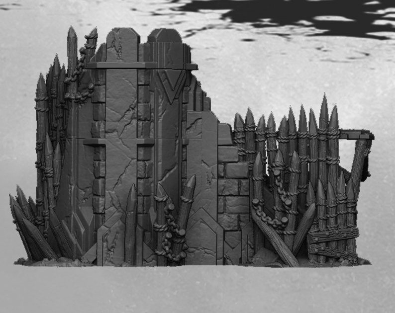 Orc Outpost Wall Gateway Towers & Walls 28mm Terrain - Etsy