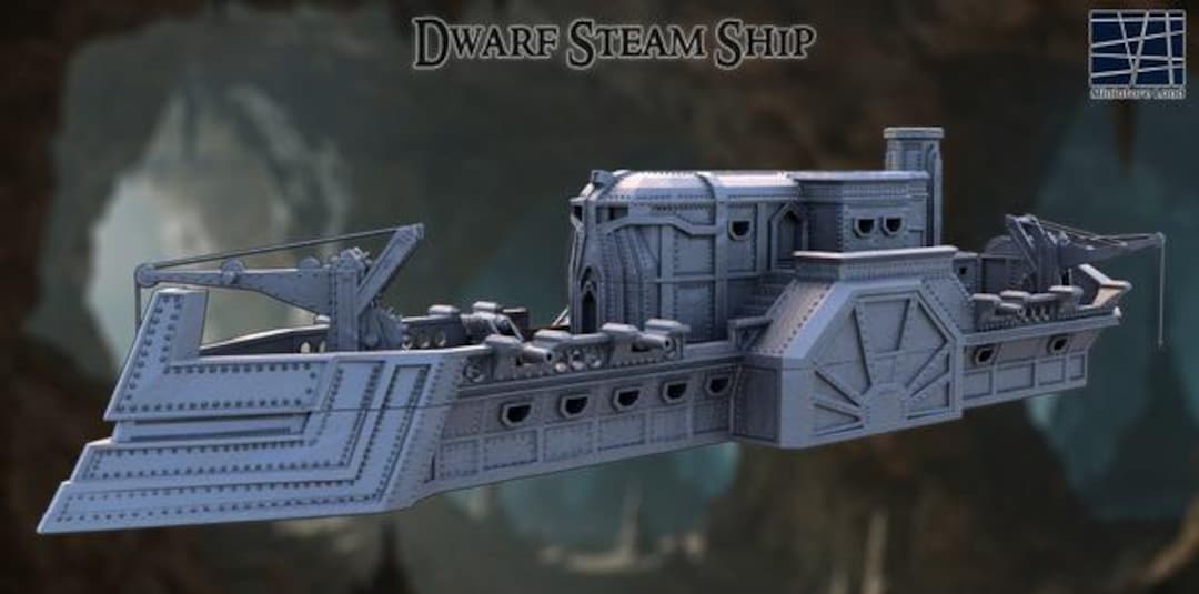 Dwarf Steam Ship: Fantasy Ironclad Naval Warship Modular Tabletop ...