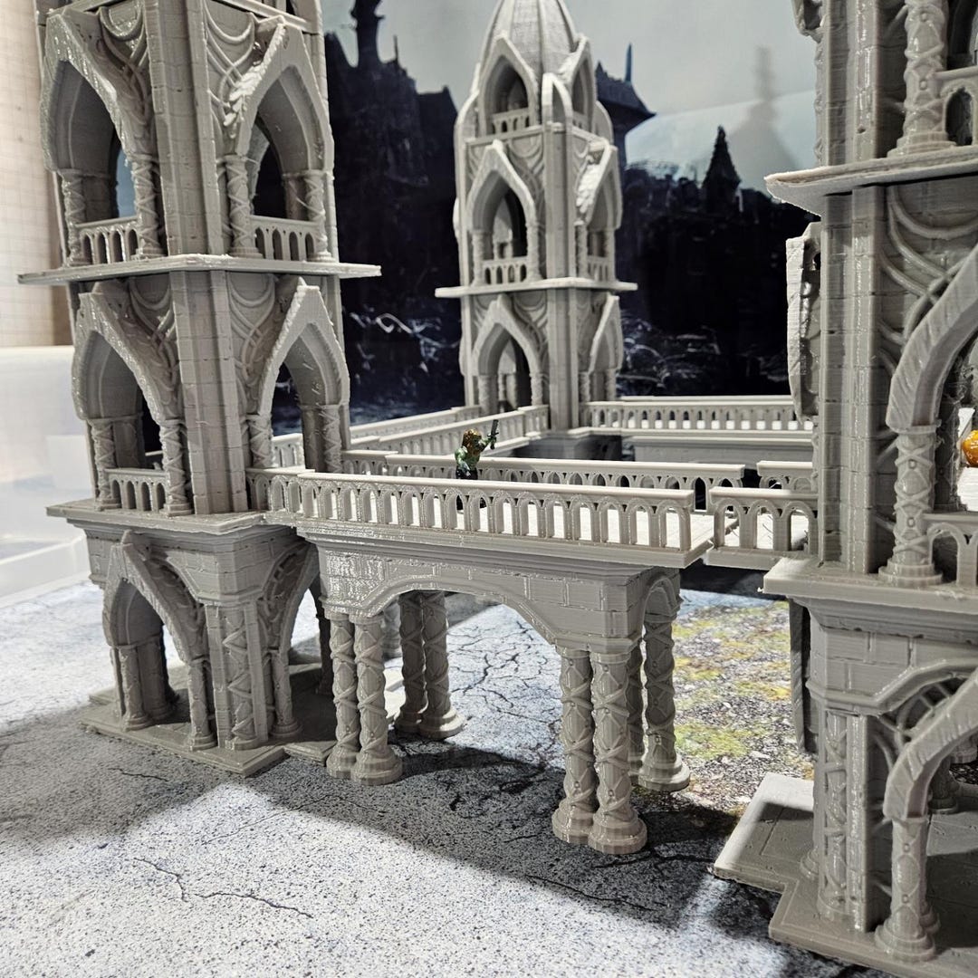 28mm Elven Guard Tower and Walkway - Citrine Tower for Dnd, Pathfinder ...