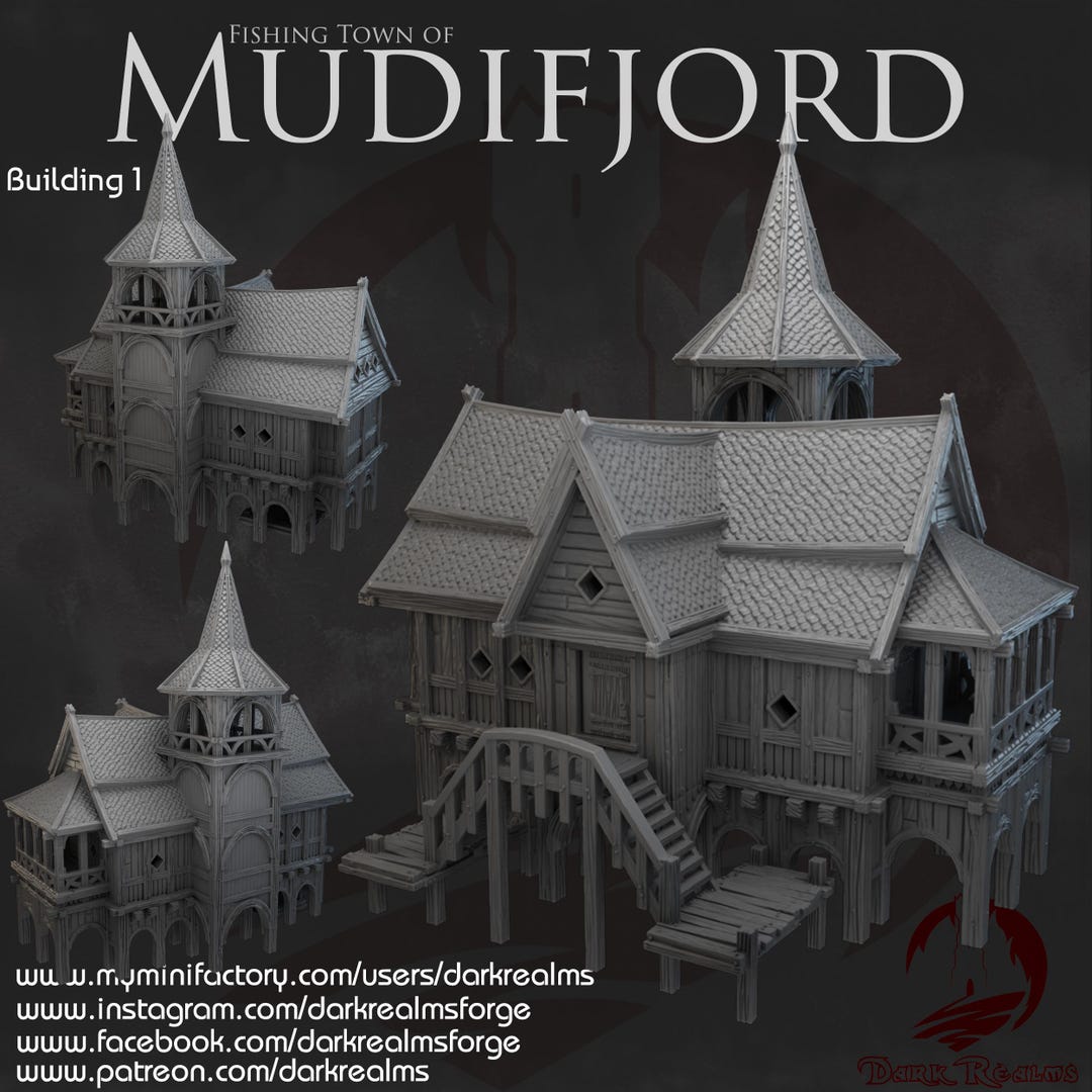 Mudifjord Building 1: Nordic Medieval Fishing House Modular Terrain for ...
