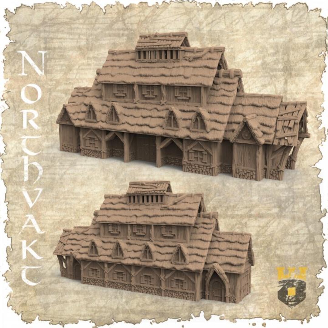 Norse Long Hall: Medieval Era Longhouse for RPG and Diorama Enthusiasts ...
