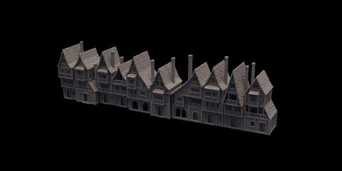 Medieval Linear Houses: 14th Century Row Buildings 28MM Tabletop ...