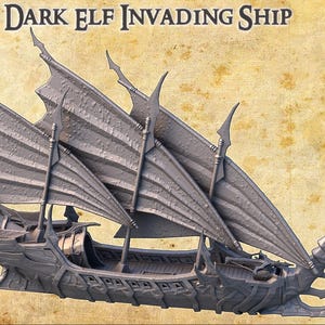 Dark Elf Invading Ship: Medieval Fantasy Warship for Tabletop Rpgs and ...